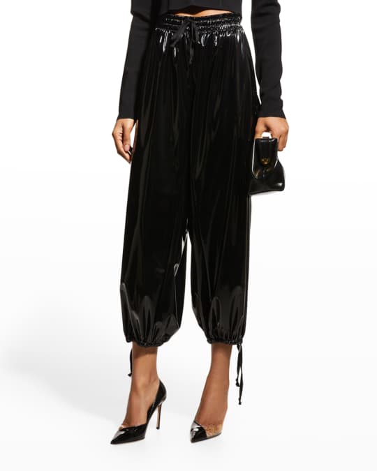 Norma Kamali Oversized Boyfriend Patent Leather Cargo Pants | Neiman Marcus