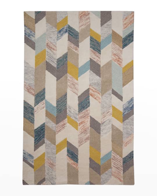 Weave & Wander Binada Graphic Chevron Tufted Rug, 2' x 3' | Neiman Marcus
