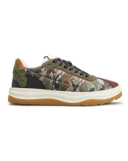 Palm Angels Men's Camouflage Textile Low-Top Sneakers | Neiman Marcus
