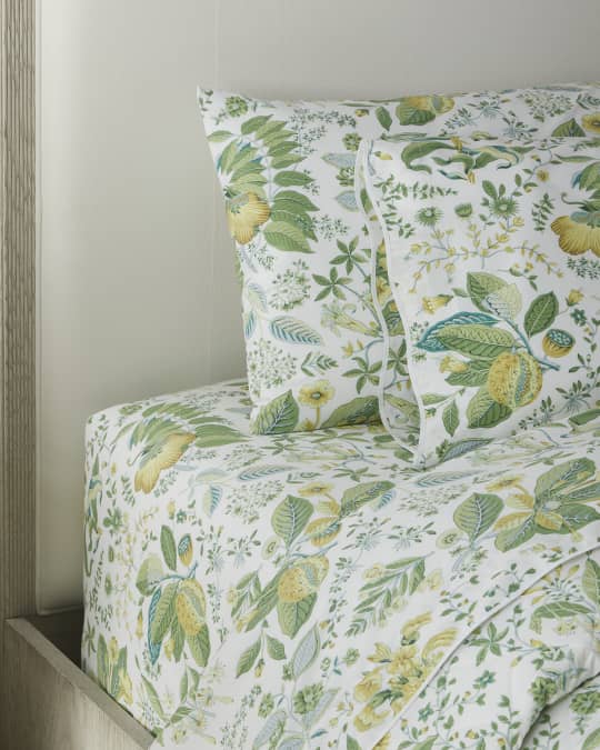 Matouk Schumacher Pomegranate Fitted Sheet, KING | Neiman Marcus