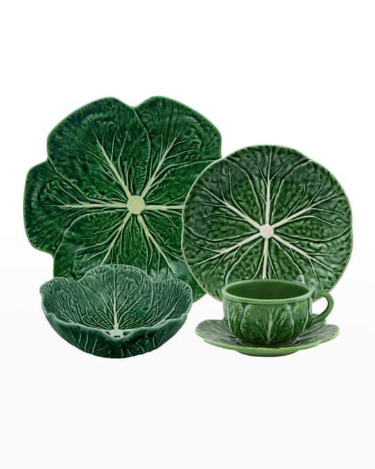 Bordallo Pinheiro Cabbage 20-Piece Dinnerware Set, Green | Neiman Marcus