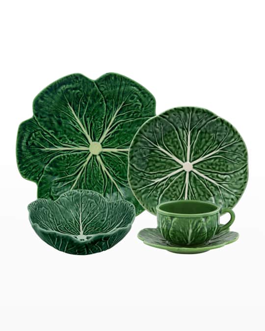 Bordallo Pinheiro Cabbage 5-Piece Dinnerware Set, Green | Neiman Marcus