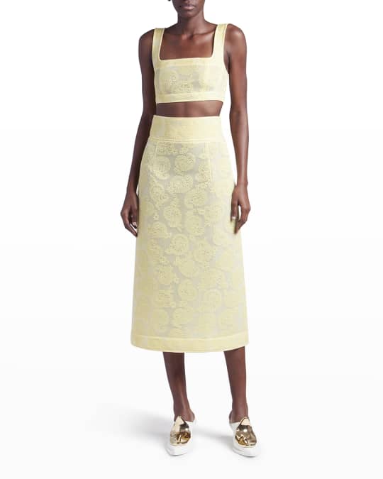 Jil Sander Paisley Square-Neck Bralette | Neiman Marcus