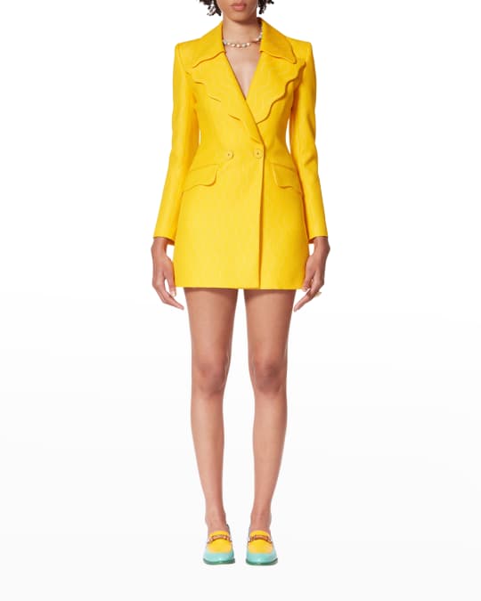 CASABLANCA Wavy Double-Breasted Mini Suit Dress | Neiman Marcus