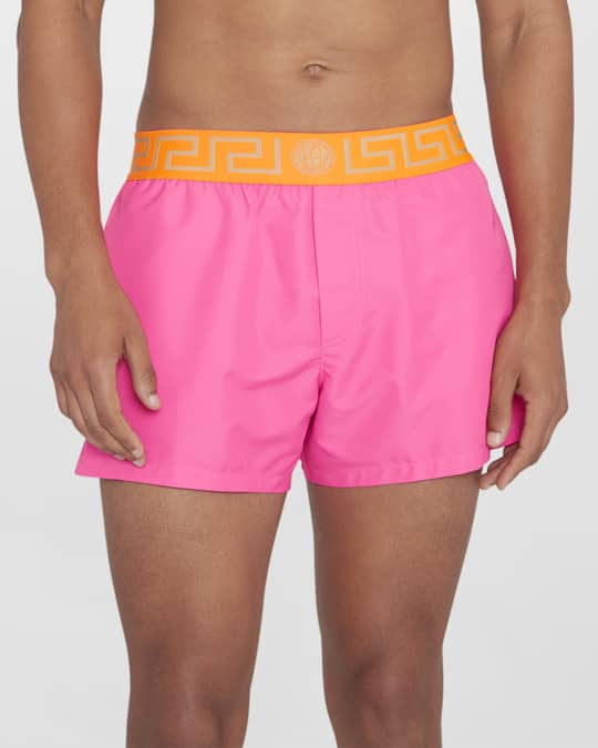 Versace Men's Greca Swim Shorts | Neiman Marcus
