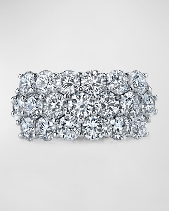Neiman Marcus Diamonds Platinum Stacked Diamond Eternity Ring, Size 6 ...