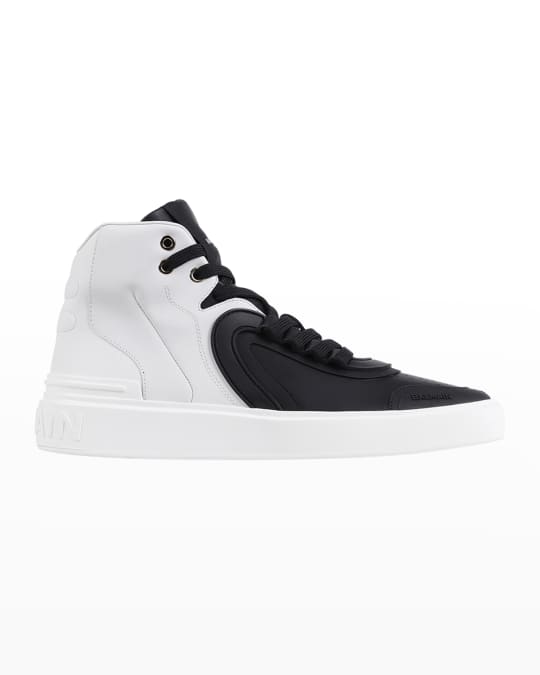 Balmain Men's High-Top Leather Skate Sneakers | Neiman Marcus