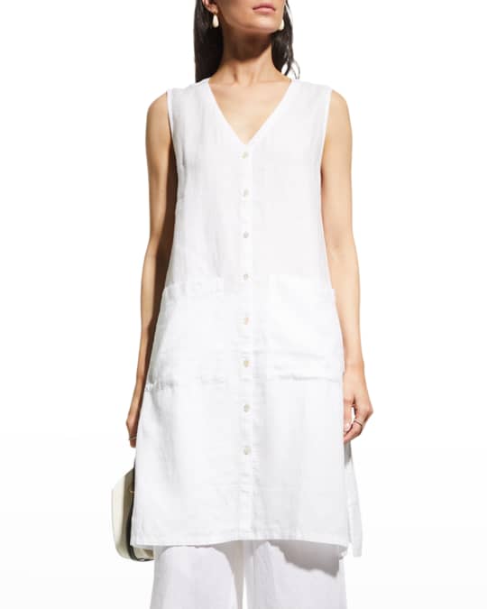 Eileen Fisher Sleeveless Linen Long Top | Neiman Marcus