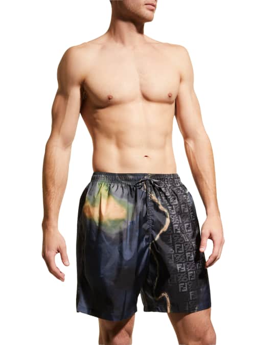 Fendi Men's FF Earth Swim Shorts | Neiman Marcus