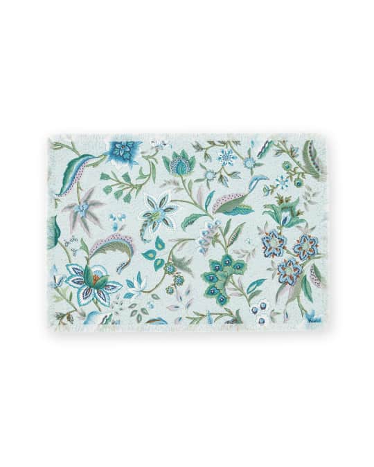 Handprint Kerala Aqua Set of 4 Placemats 13X19 | Neiman Marcus