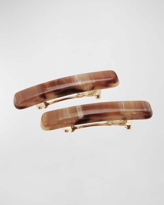 France Luxe Mini Classic Rectangle Barrettes, Set of 2 | Neiman Marcus