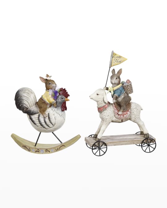 Mark Roberts Rabbit Riding Toy, Set of 2 - 11" | Neiman Marcus