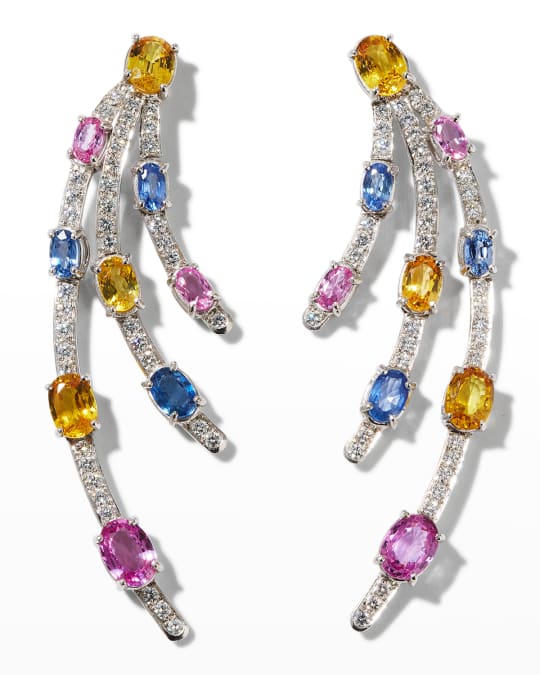 Nini Jewels White Gold Sapphire and Diamond Drop Earrings | Neiman Marcus