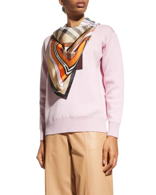 Burberry Colorblock Check Silk Scarf | Neiman Marcus