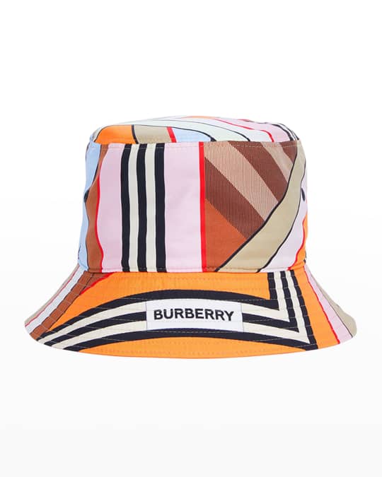 Burberry Geo Colorblock Icon Stripe Bucket Hat | Neiman Marcus