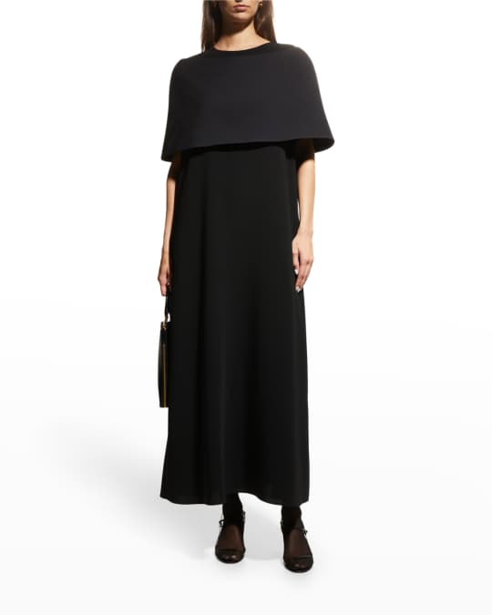 THE ROW Mabel Cropped Wool-Blend Cape Jacket | Neiman Marcus