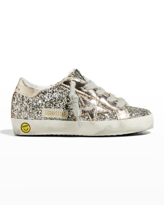 Golden Goose Girl's Super-Star Glitter Star Sneakers, Baby/Toddler ...