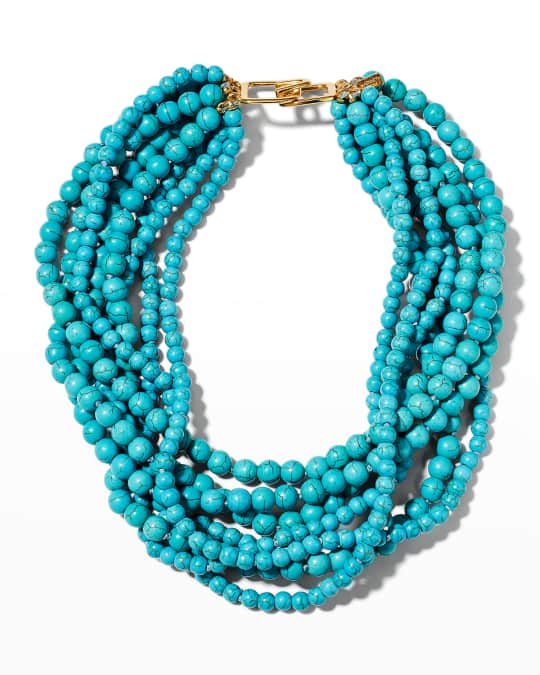 Kenneth Jay Lane 8-Row Turquoise Necklace | Neiman Marcus
