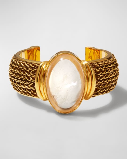 Saint Laurent Oversized Stone Cuff | Neiman Marcus