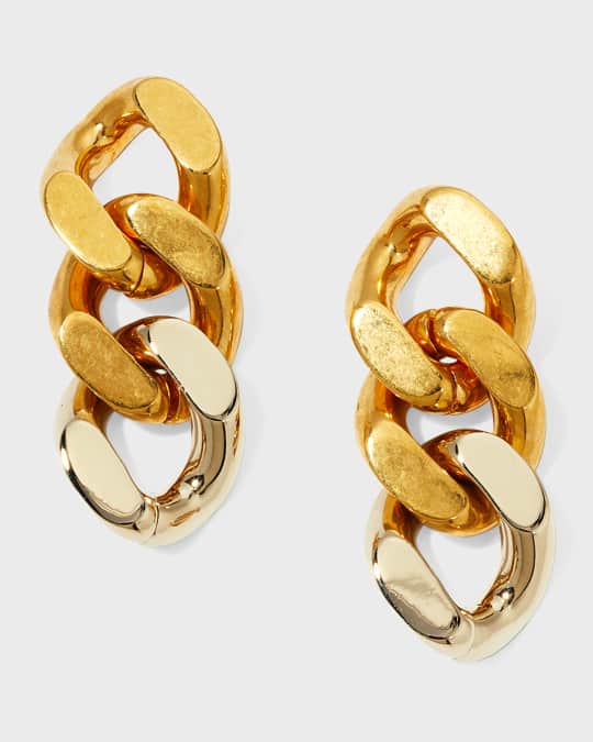 Curb Chain Three Link Earrings