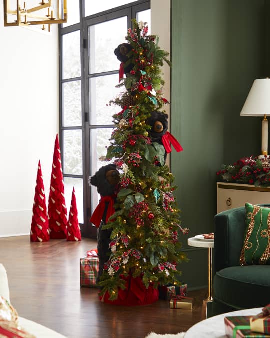 Ditz Designs Classic Black Bear Trio Christmas Tree, 72" | Neiman Marcus