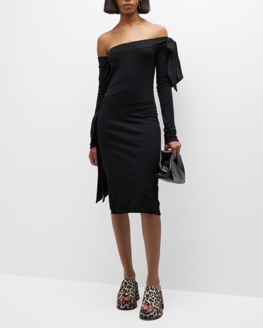 Rotate Birger Christensen Beca Off-The-Shoulder Asymmetric Cut-Out Midi ...