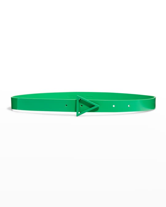 Bottega Veneta Triangle Lambskin Leather Buckle Belt | Neiman Marcus