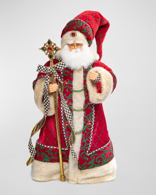 MacKenzie-Childs Christmas Magic Santa w/ Staff, 25" | Neiman Marcus