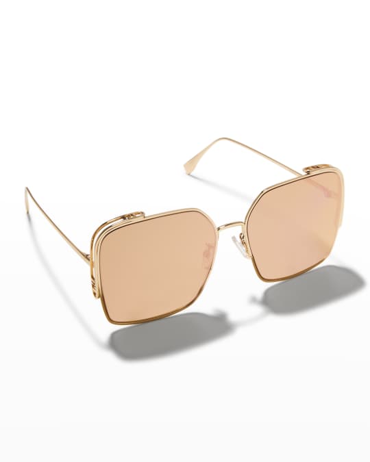 Fendi Square Metal Sunglasses | Neiman Marcus
