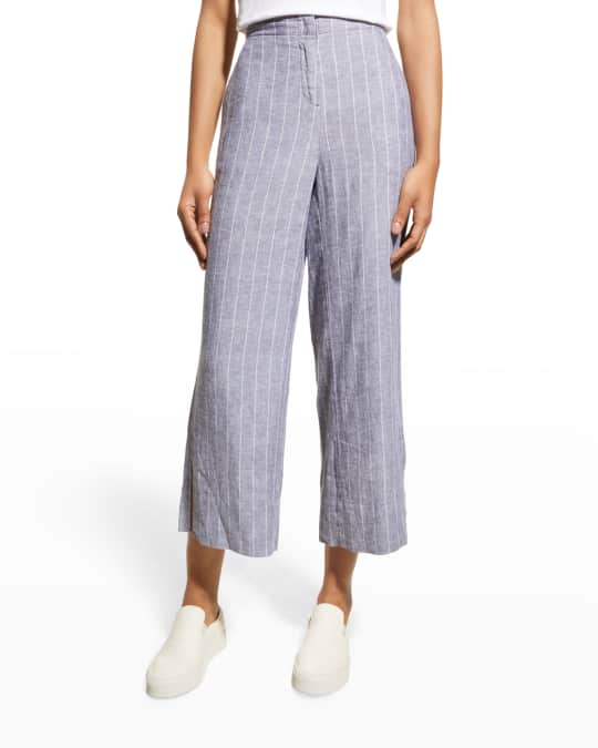 NIC+ZOE Petite Central Park Cropped Pinstripe Pants | Neiman Marcus