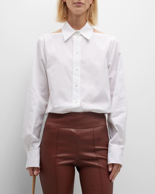 Helmut Lang Slit Button-Front Shirt | Neiman Marcus