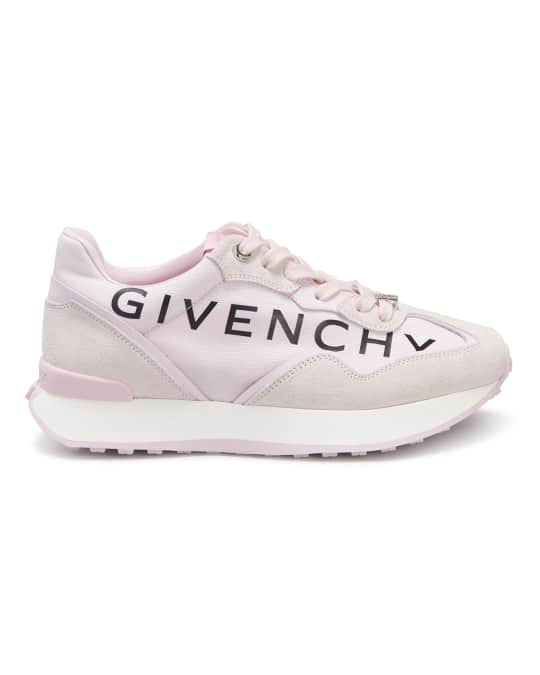 Givenchy Giv Mixed Leather Logo Runner Sneakers | Neiman Marcus
