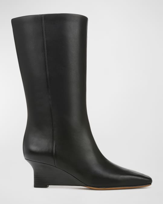 Vince Beverly Leather Wedge Boots | Neiman Marcus