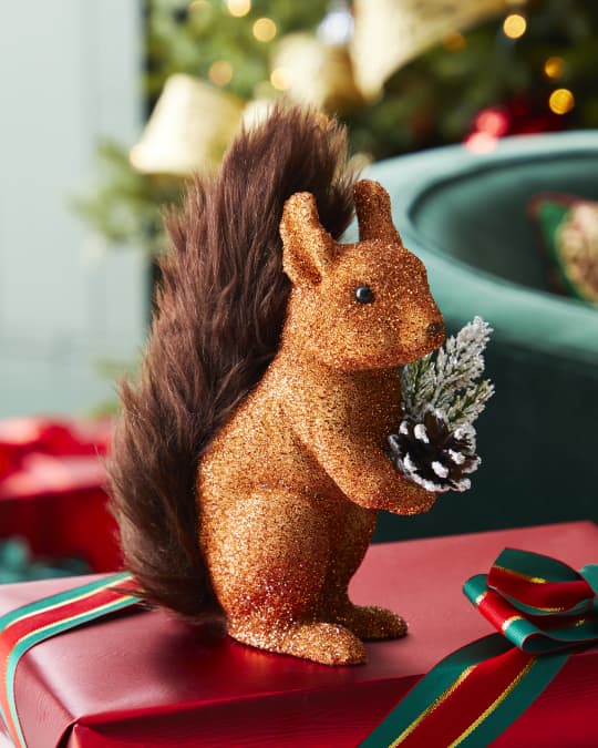 Ino Schaller Holiday Beaded Squirrel With Faux Fur Tail | Neiman Marcus