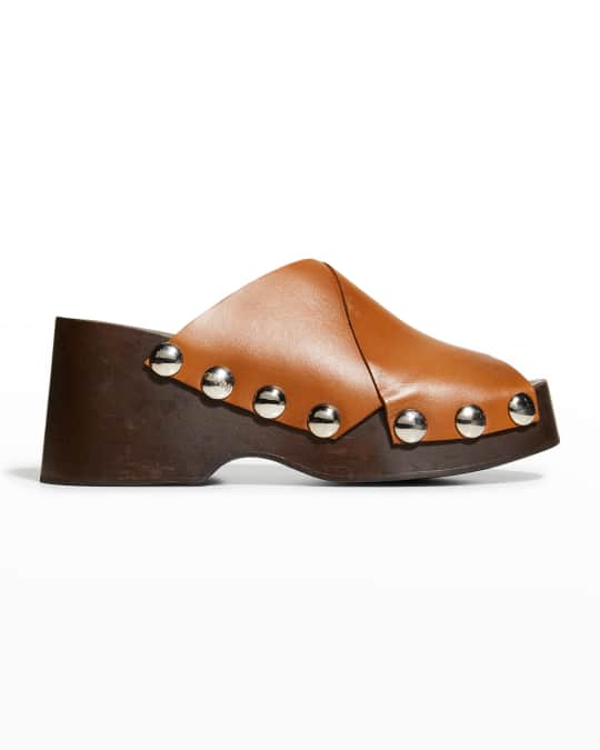 Ganni Retro Crisscross Clog Mules | Neiman Marcus