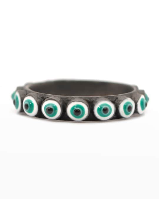 Armenta Silver and Enamel Evil Eye Band | Neiman Marcus
