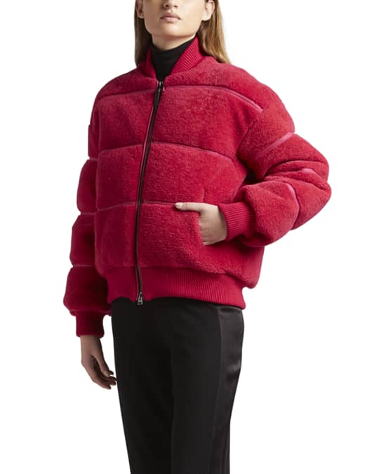 TOM FORD Shaved Shearling Padded Bomber Jacket | Neiman Marcus
