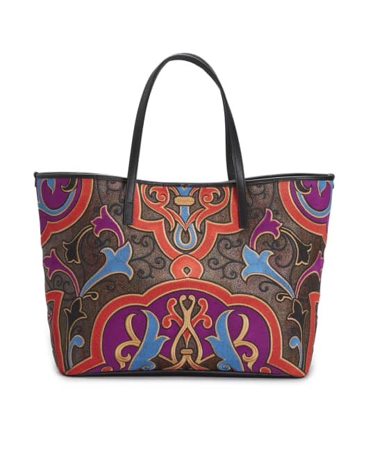 Etro Paisley Embroidered Shopping Tote Bag | Neiman Marcus