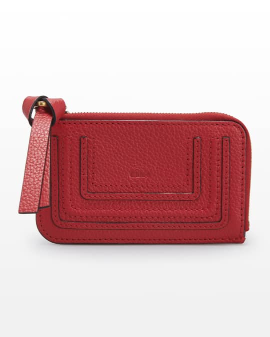 Chloe Marcie Small Zip Coin Holder in Grained Leather | Neiman Marcus