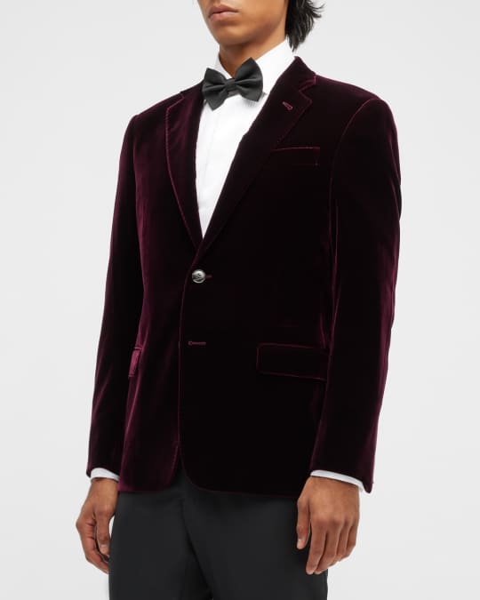 Giorgio Armani Men's Solid Stretch Velvet Dinner Jacket | Neiman Marcus