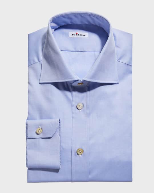 Kiton Men's Solid Twill Dress Shirt | Neiman Marcus
