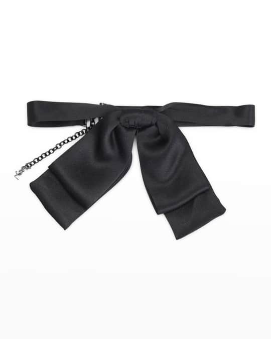 Saint Laurent YSL Bow Satin Brooch | Neiman Marcus