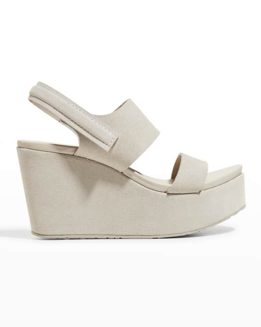 Pedro Garcia Darian Suede Wedge Slingback Sandals | Neiman Marcus