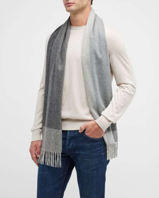 Neiman Marcus Men's Cashmere Color Block Scarf | Neiman Marcus