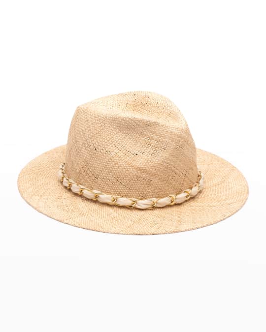 Eugenia Kim Lillian Shell Fedora Hat w/ Chain Band | Neiman Marcus