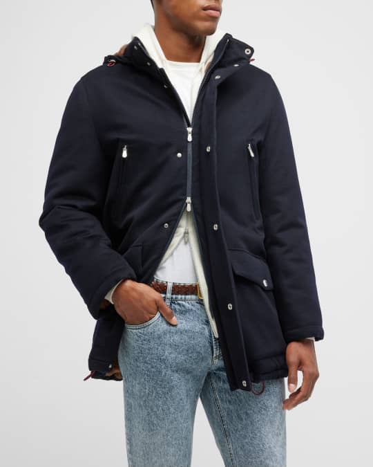 Brunello Cucinelli Men's Shearling-Lined Waterproof Cashmere Parka ...