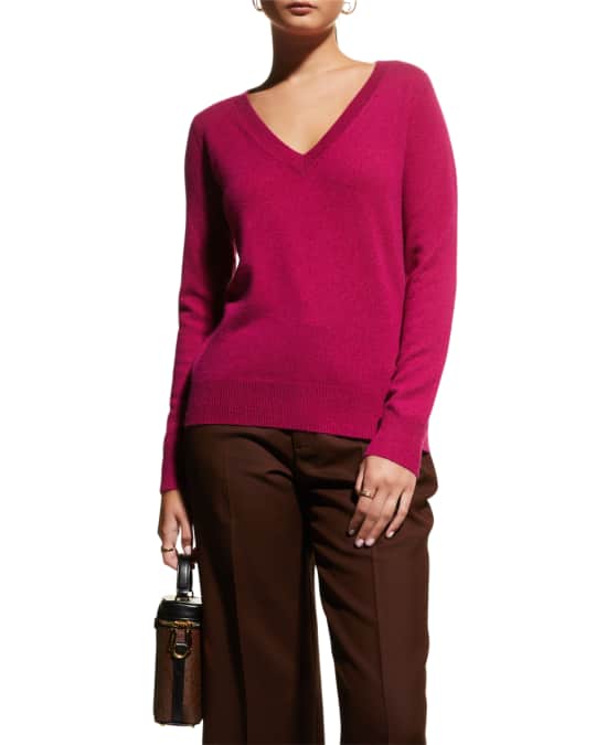 Neiman Marcus Cashmere Collection Cashmere V Neck Sweater Neiman Marcus
