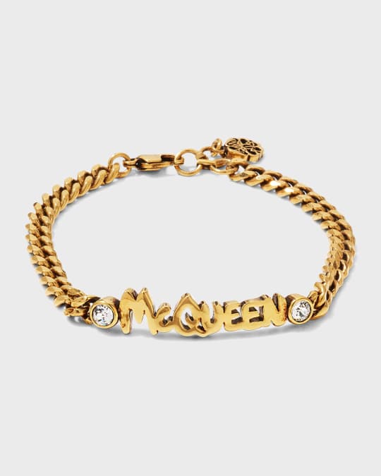 McQueen Graffiti Logo Chain Bracelet | Neiman Marcus