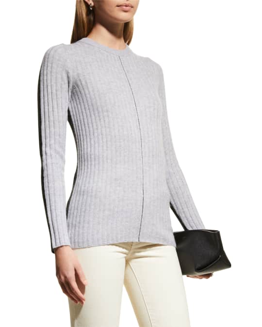 Neiman Marcus Cashmere Collection Ribbed Colorblock Cashmere Tunic ...