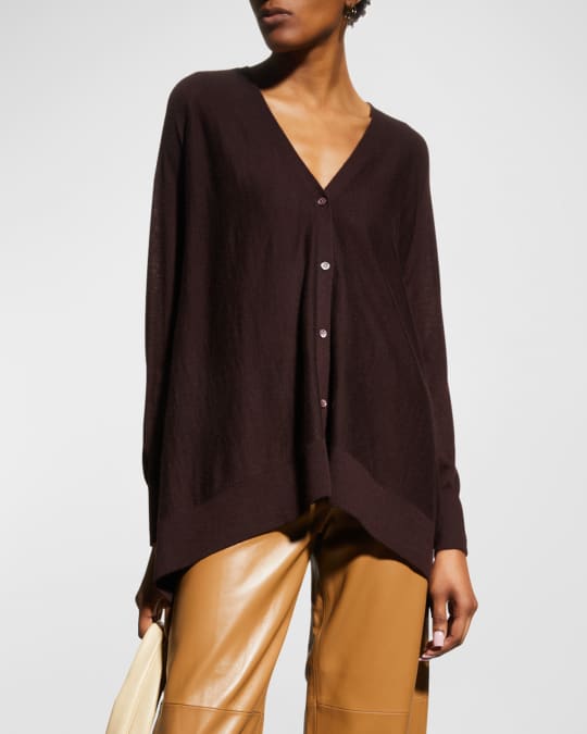 Neiman Marcus Cashmere Collection Superfine Cashmere Waterfall Cardigan ...